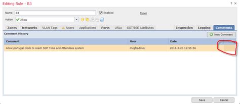 Solved Cannot Delete Comment On Acp Rule On Ftd 2100 Cisco Community