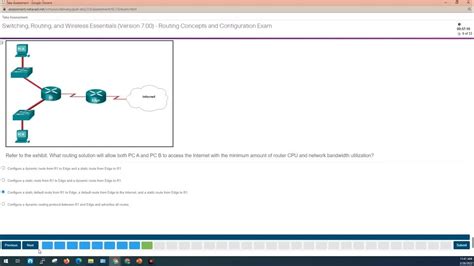 Ccna2 Exam Routing Concepts And Configuration Exam Answers Modules 1416 Youtube