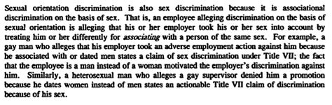 Sexual Orientation Discrimination Is Barred By Existing Law Federal