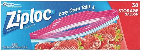 Sc Johnson Ziploc Gallon Size Bags Zipper Closure Clear 38 Count