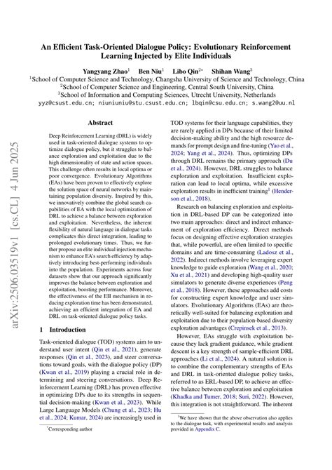 Pdf An Efficient Task Oriented Dialogue Policy Evolutionary