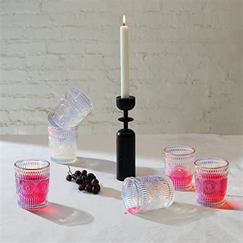 Joeyan Iridescent Drinking Glasses Vintage Glassware Sets Rainbow