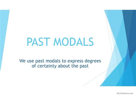 Past Modals Powerpoint Grammar Guide English Esl Powerpoints