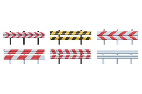 Guard Rails Highway Roadside Barrier Striped Caution Guard