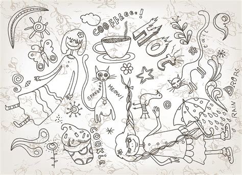 재미있는 손으로 그린한다면 벡터 Eps Ai Uidownload