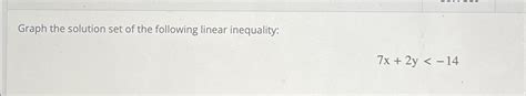Solved Graph The Solution Set Of The Following Linear Chegg