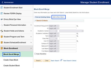 Block Enrollment Emory University Atlanta Ga