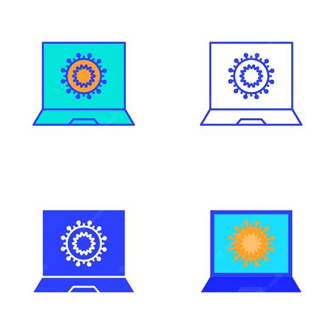 Premium Vector Computer Monitor With Virus Symbol Icon