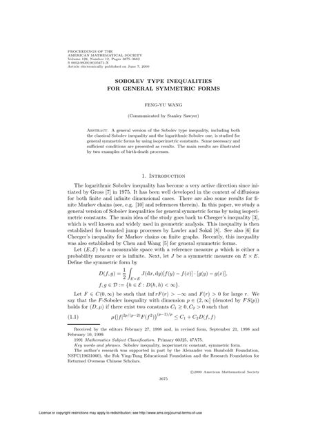 Pdf Sobolev Type Inequalities For General Symmetric Forms