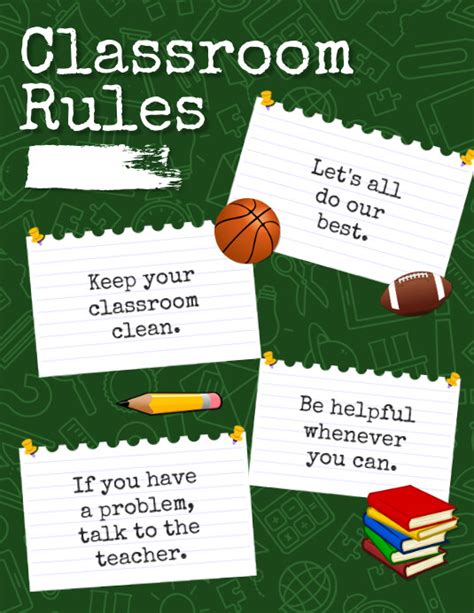 Classroom Rules Poster Template Free Editable Classroom Rules Poster