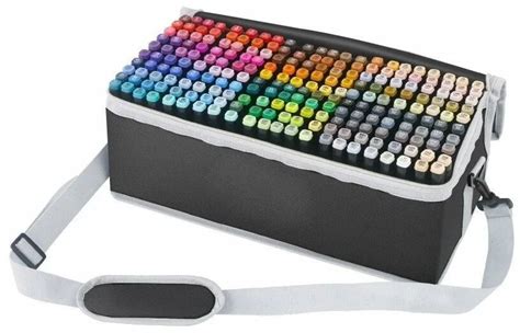 Набор маркеров 262 шт с подставкой профессиональные двухсторонние фломастеры для скетчинга в