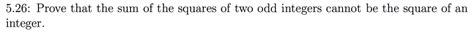 Solved Prove That The Sum Of The Squares Of Two Odd Integers