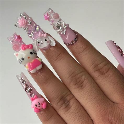 Ultimate Guide To Hello Kitty Nail Designs Coquette Flowers And Gems For