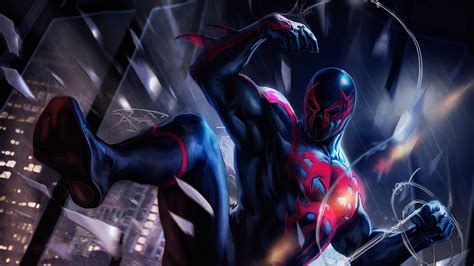 Spider Man 2099 In 4k Ultra Hd Futuristic Comic Wall Masterpiece