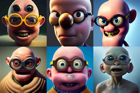 Incredibly Realistic Too Detailed Face Of Bald Minion Inkling