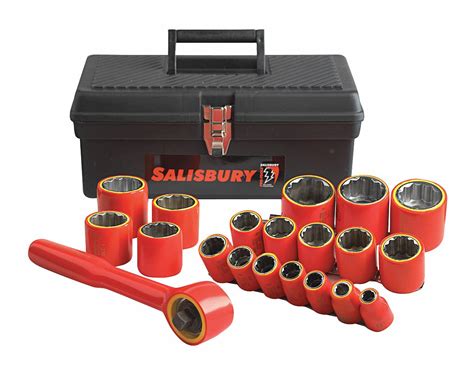 Salisbury 38 In Drive Size 16 Pieces Insulated Socket Set 817zk0 Salisbury 38 In Drive Size 16 Pieces Insulated Socket Set 817zk0