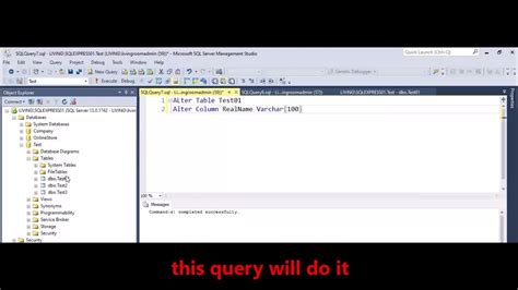 Mssql How To Increase Length Of Existing Varchar Youtube