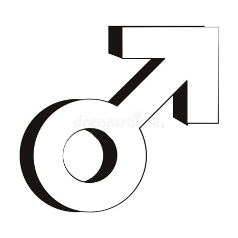 Male Gender Symbol In Black And White Stock Vector Illustration Of