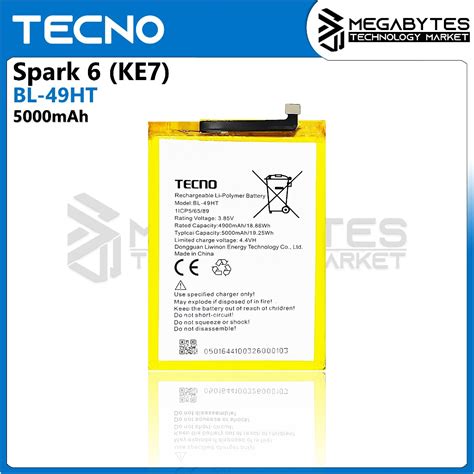 Megabytes Battery For Tecno Spark Ke Bl Ht Shopee Philippines
