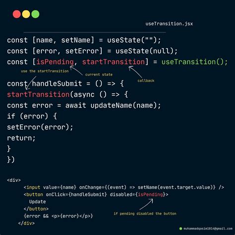 Learn About Usetransition In React 19 Muhammad Qasim Posted On The Topic Linkedin