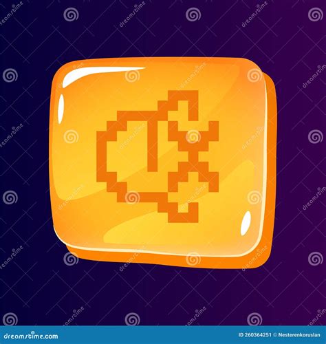 Turn Off Signals Glossy Ui Button With Pixelated Icon Stock Vector Illustration Of Editable