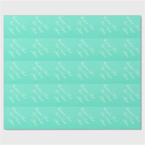 Timeless Elegance Mint Green White Name Text Word Wrapping Paper Zazzle