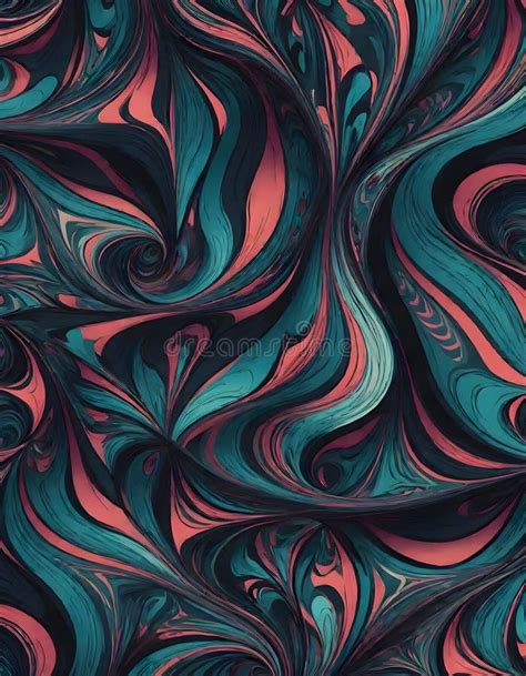Abstract Psychedelic Digital Artwork Featuring Swirling Patterns In