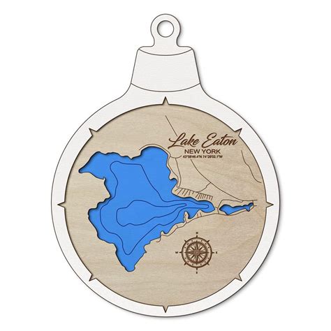 Lake Eatonhamilton Ny Wooden Lake 3d Layered Ornament Handmade In