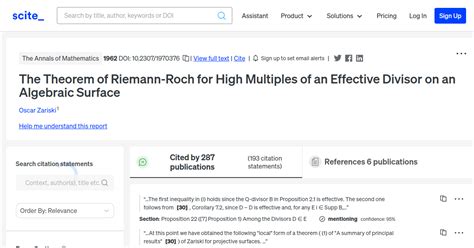 The Theorem Of Riemann Roch For High Multiples Of An Effective Divisor On An Algebraic Surface