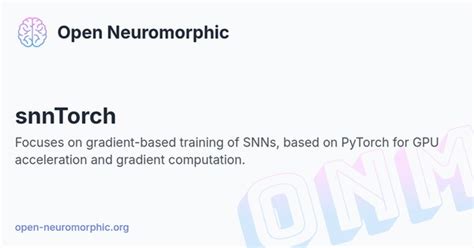 Snntorch Open Neuromorphic