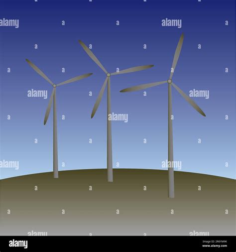 Ecology Concept Wind Driven Generators Vector Illustration Stock Vector Image And Art Alamy