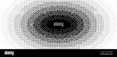 Radial Pixelated Gradient Texture Black And White Dithered Oval Gradation Retro Ellipse Bitmap