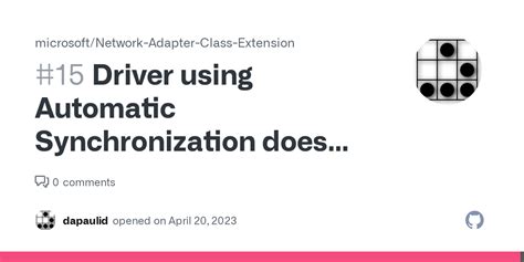 Driver Using Automatic Synchronization Does Not Work Anymore Issue
