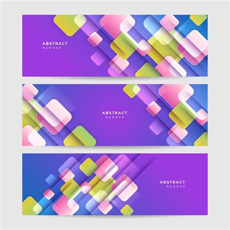 현대 다채로운 추상적인 웹 배너 배경 크리에이 티브 디자인 사각형 삼각형 원형 하프톤 및 점 벡터 추상 그래픽 디자인 배너 패턴 배경 템플릿 배너 디자인 프리미엄 벡터