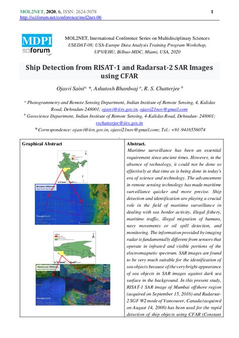 Pdf Ship Detection From Risat 1 And Radarsat 2 Sar Images Using Cfar