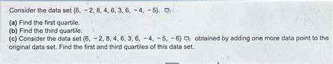 Solved Consider The Data Set {6 2 8 4 6 3 6 4 5} A