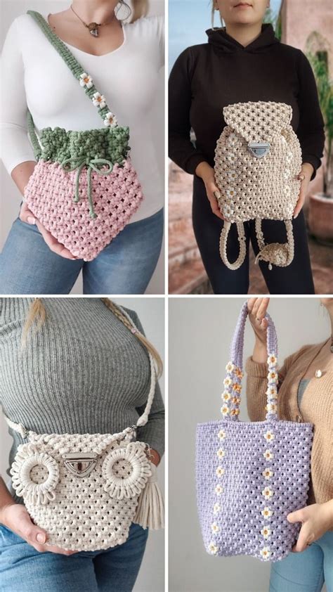 21 Super Cute Beginner Friendly Macrame Pdf Tutorials By Plecione In 2024 Crochet Bag Macrame