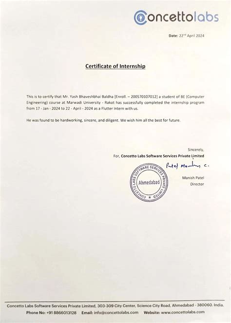yash baldha on linkedin internship flutter dart it