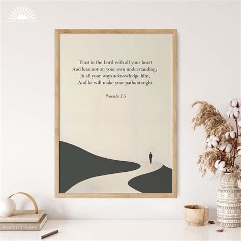 Proverbs 3 5 Modern Christian Art Christian Wall Art Baptism T