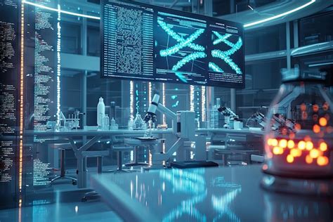 The Future Of Science A Glimpse Into A Hightech Genetic Research Lab Premium Ai Generated Image