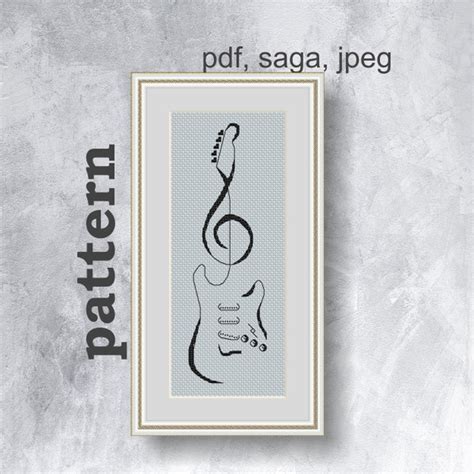 Guitar Cross Stitch Etsy