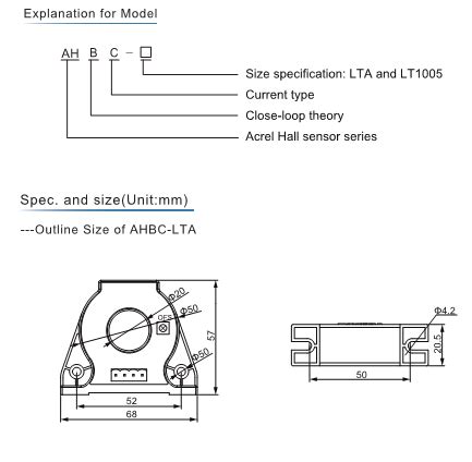 Closed Loop AC DC Hall Effect Current Sensor With S A Input MA Output AHBC LTA