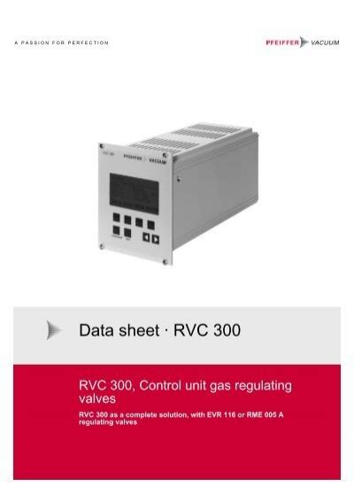 Data Sheet · Rvc 300 Pfeiffer Vacuum