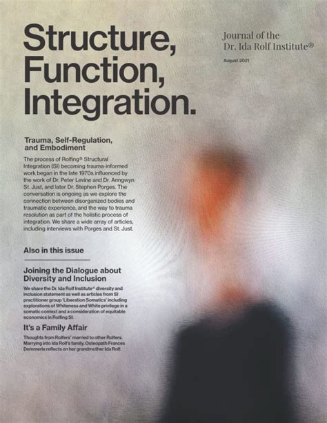 Structure Function Integration Journal Of The Dr Ida Rolf Institute Institute Dr Ida Rolf