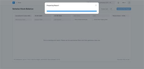 Preparing Report Popup Message But Report Is Not Generated Stockinventory Frappe Forum