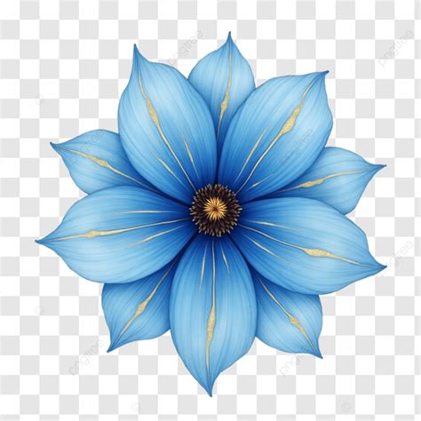 복잡한 세부 묘사가 있는 아름다운 꽃 그림 자연에서 영감을 받은 선명한 파란색 꽃의 아름다움 Png 일러스트 및 이미지 에