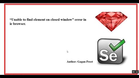 10 “unable To Find Element On Closed Window” Error In Ie Browser