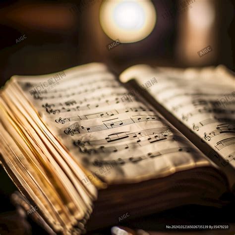 Ai创作图旧五线谱本子 古代音乐典籍 古代乐谱 古代曲谱 真谱 圣经歌曲 音乐音符乐谱旋律 音乐书籍 稀疏的乐谱 唱本 乐书 五线谱本 古代