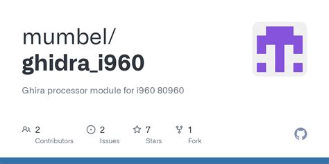 github mumbel ghidra i960 ghira processor module for i960 80960