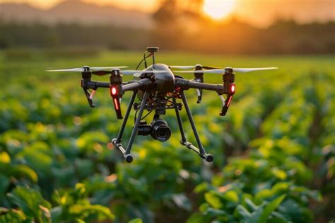 Smart Agriculture With Drones And Iot Sensors Monitoring Crops Premium Ai Generated Image